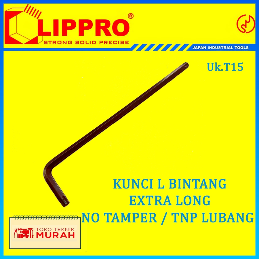 Jual LIPPRO Kunci L Bintang T15 Panjang Tanpa Lubang-Buka Sensor TPS ...