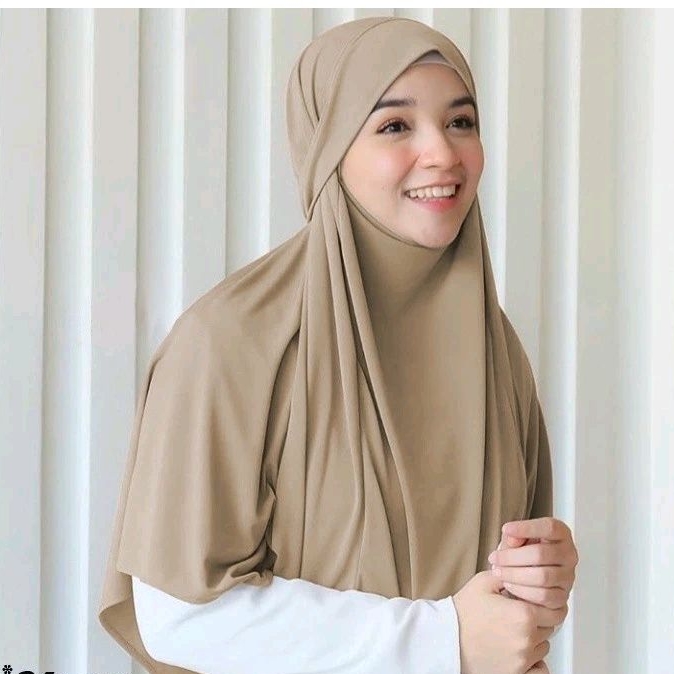 Jual Syamsiar - Jilbab Instan Bergo Tali Malay Jersey Premium - Kerudung Khimar Jersey pastan ...