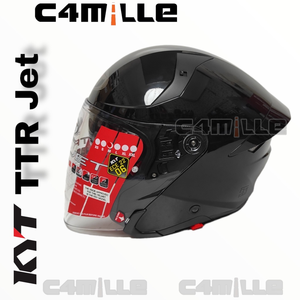 Jual HELM KYT TTR JET SOLID BLACK HALF FACE CLEAR | Shopee Indonesia