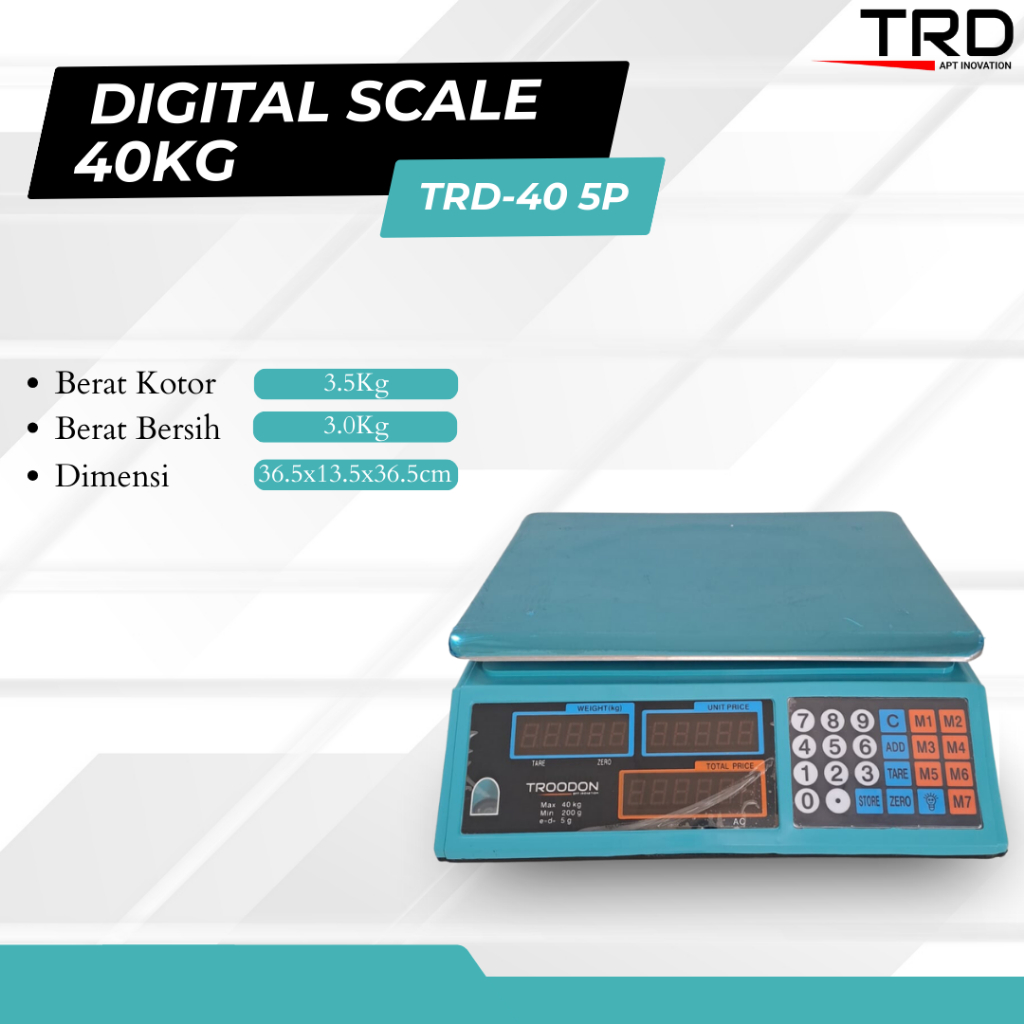 Jual TERLARIS !!! Timbangan Duduk Digital Troodon 40Kg Timbangan ACS Trodon 40 Kg Timbangan ...