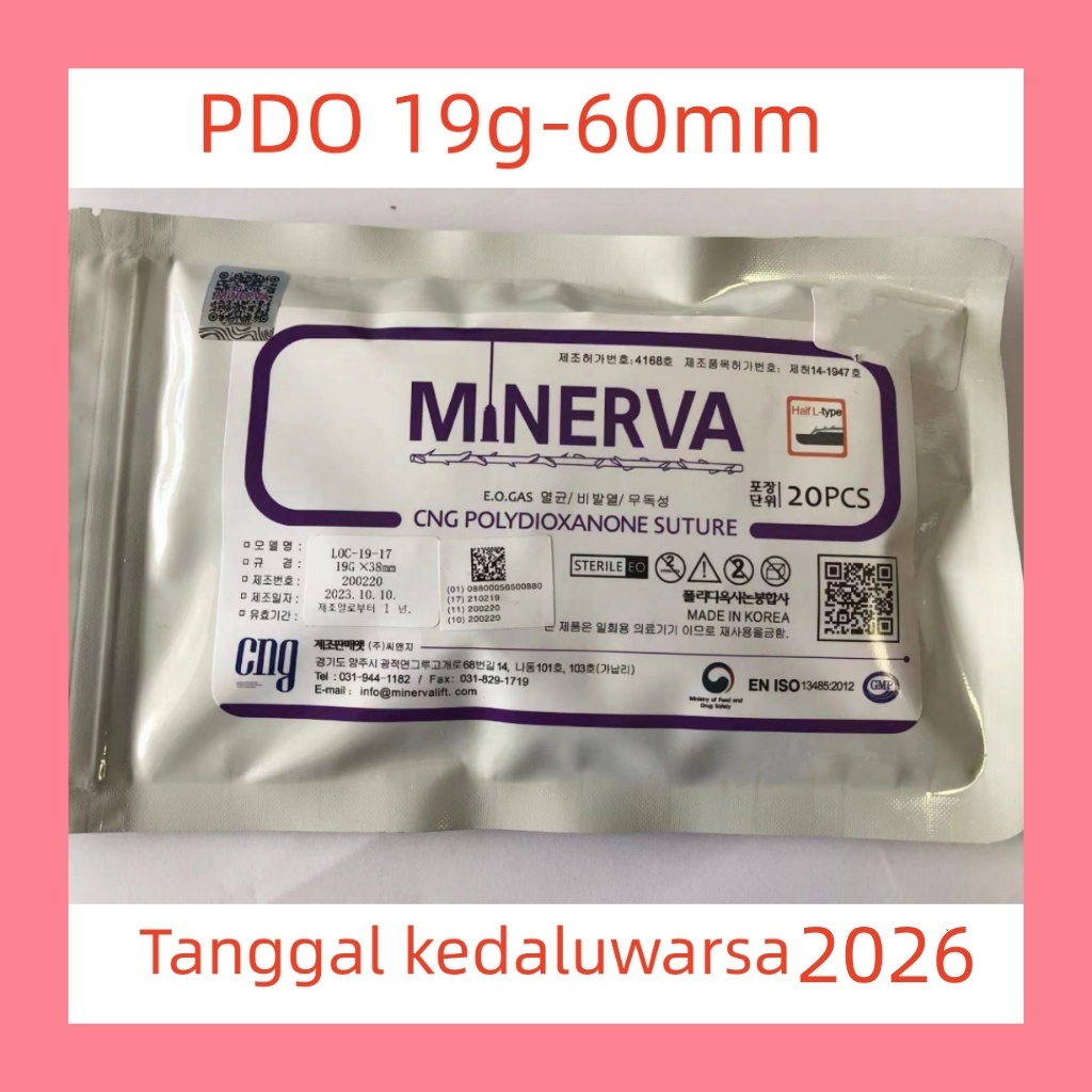 Jual Minerva Benang Hidung Thread Lift PDO//PCL 19g*60mm//19g*38mm//Retail/2benang New spot date ...