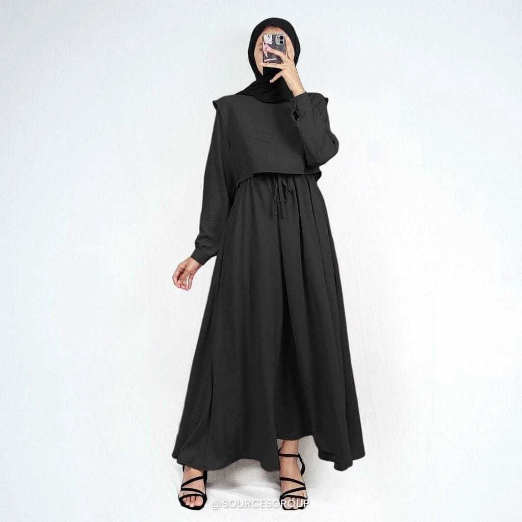 Jual Gamis Crinkle Air Flow / Gamis Polos Stylish / Dress Simple Elegan ...