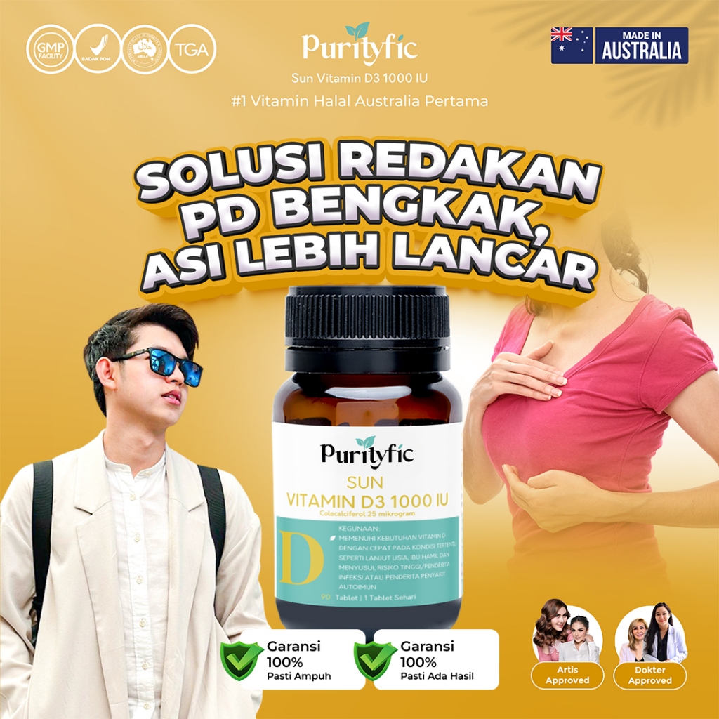 Jual (Official) Purityfic Sun Vitamin D3 1000 IU 90 Tablet Vitamin Australia - Minum ini ...