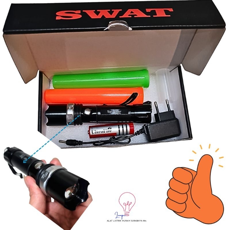 Jual Senter Polisi swatt V-677/ Senter lalin | Shopee Indonesia