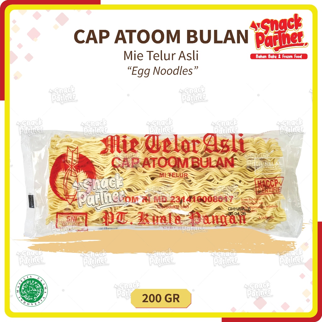 Jual CAP ATOOM BULAN - MIE TELUR 200 GR - Mi Telor Egg Noodles Noodle ...