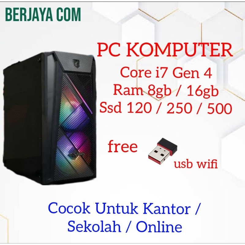 Jual Core i7 gen 4 - 16gb Ram - 500gb ssd - Pc Rakitan - Komputer ...