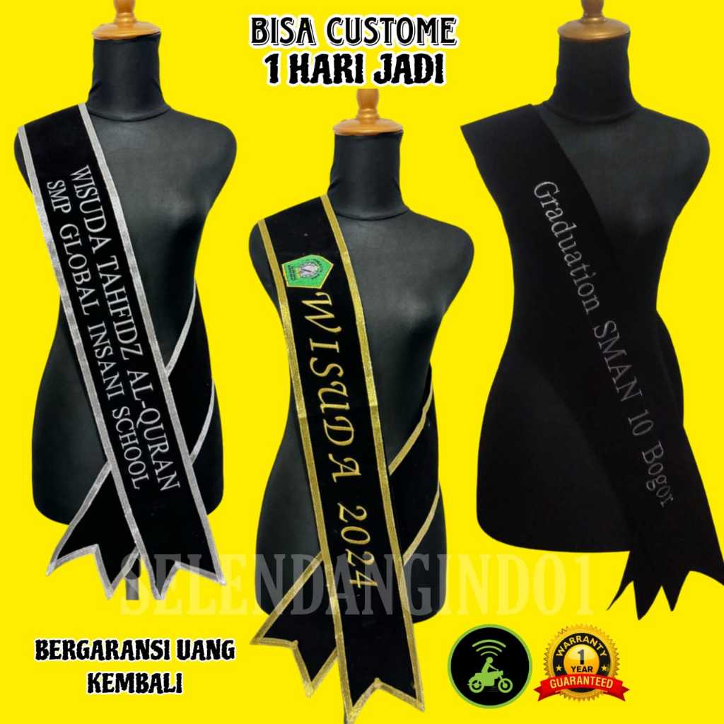 Jual Selempang wisuda custom nama | Selendang wisuda bordir premium ...