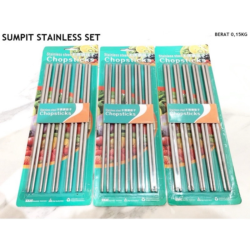 Jual [ACQ] Sumpit Stainless Korea 5 Pasang Ukuran 22 CM | Shopee Indonesia