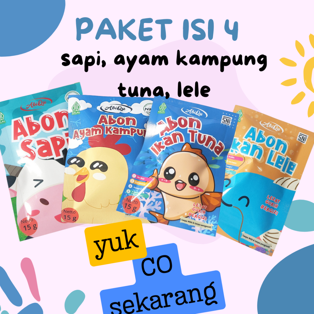 Jual PAKET MIX 4 Varian Abon Sapi Ayam Kampung Tuna Lele | Shopee Indonesia