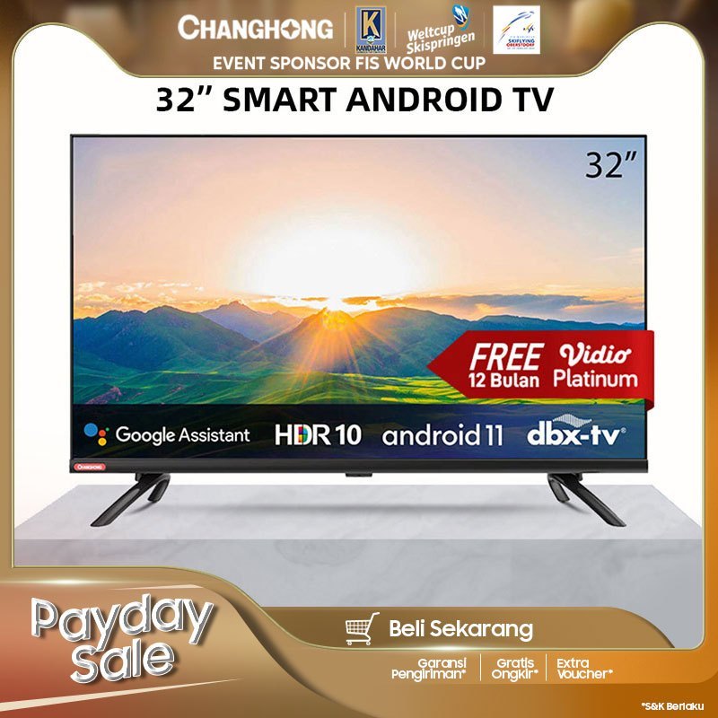Jual Changhong 32 Inch borderless Netflix TV Google certified Android 11 Smart TV LED TV (Model ...