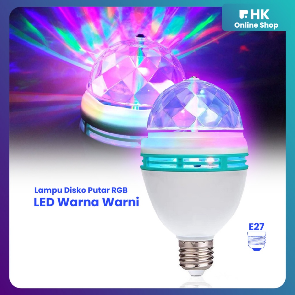Jual HK-Lampu Disko LED Warna Warni / Lampu Disko Putar RGB Fitting E27 ...