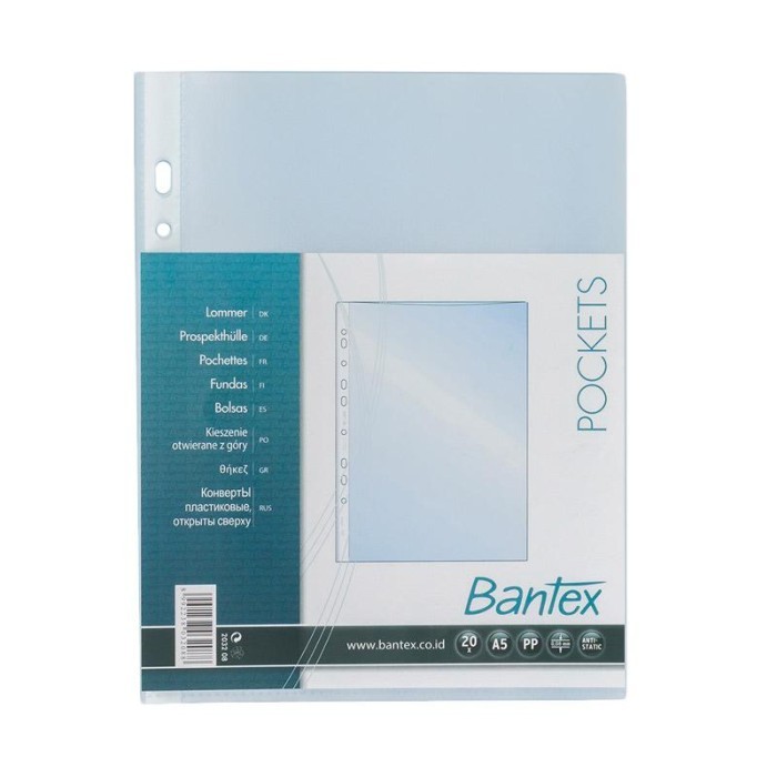 Jual Bantex Pocket Tempat Berkas Dokumen A5 20 Sheets/pack Plastik ...