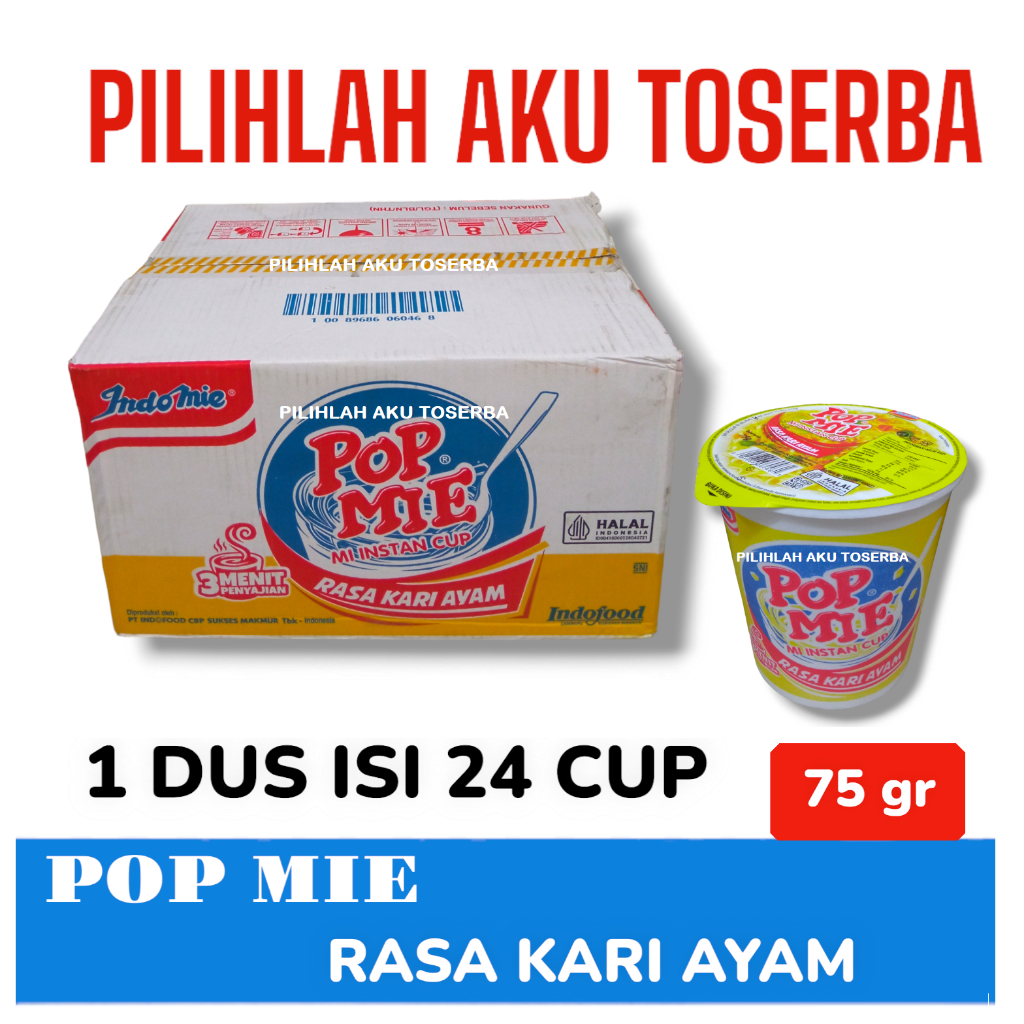 Jual Mie Instant POP MIE Rebus Rasa KARI AYAM - ( Harga 1 DUS ...