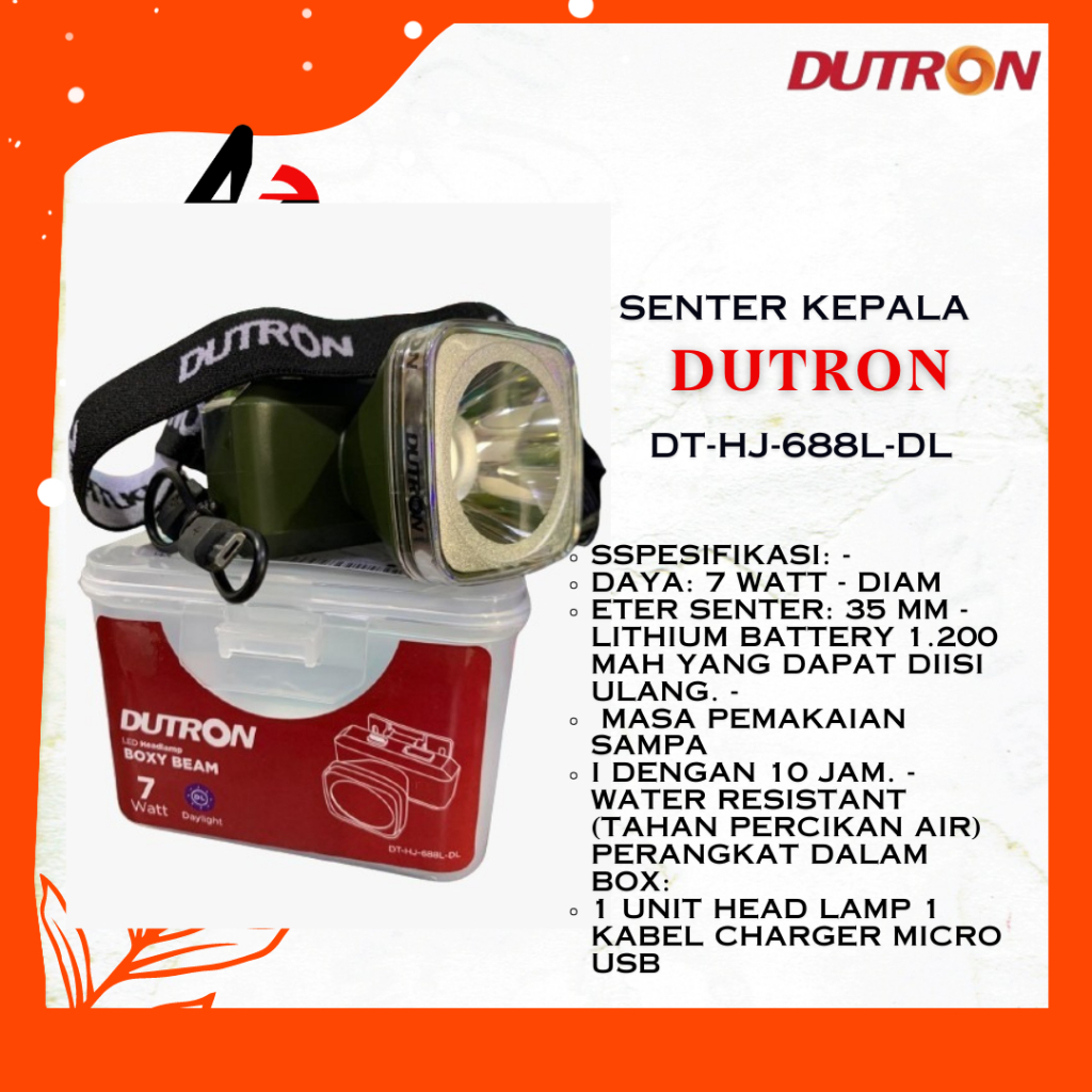 Jual DUTRON Senter Kepala Boxy Beam 7 Watt Daylight | Shopee Indonesia