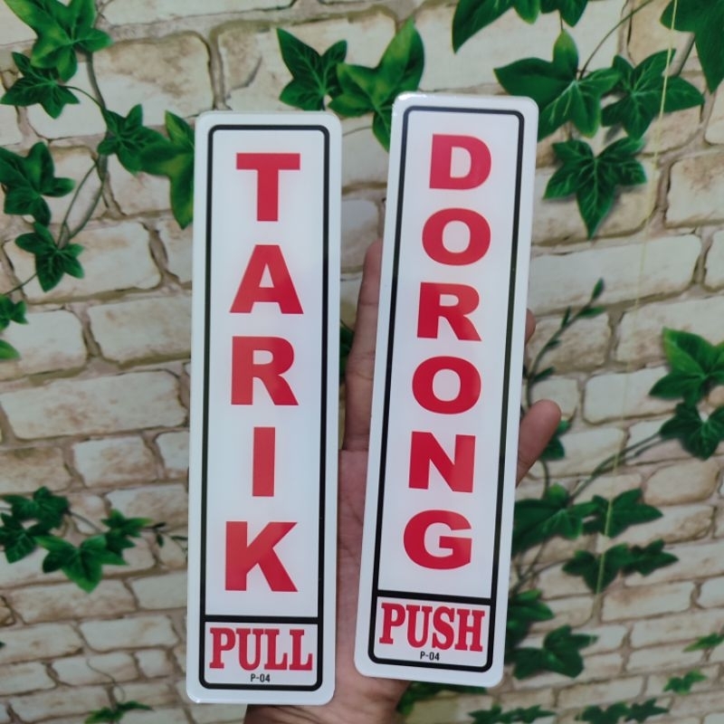 Jual Acrylic sign board plat tulisan TARIK & DORONG (harga sepasang ...