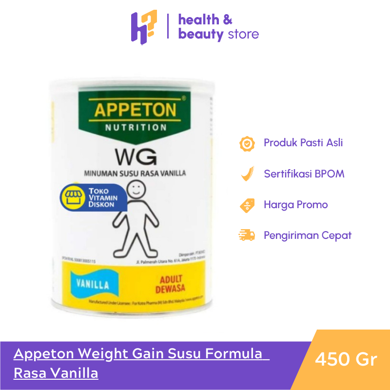 Jual Appeton Weight Gain Susu Formula Penambah Berat Badan Rasa Vanilla ...