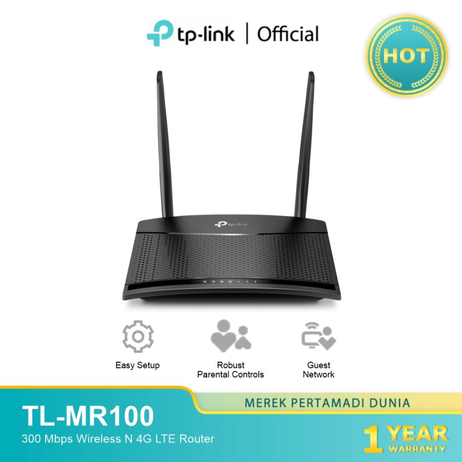 Jual TP-Link TL-MR100 4G LTE Router 300 Mbps Wireless Router SIM Card ...