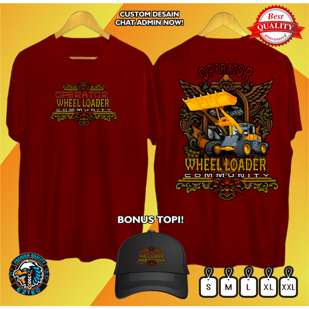 Jual KAOS DESAIN SABLON OPERATOR WHEEL LOADER COMMUNITY SABLON DTF ...