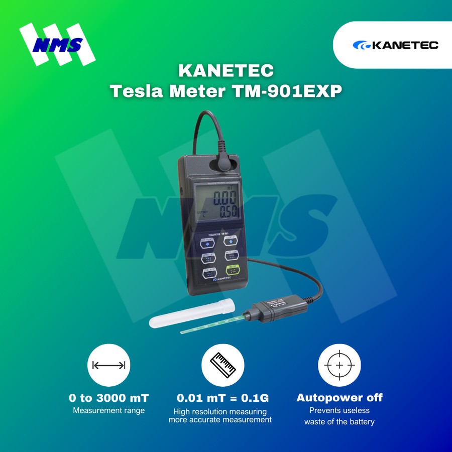 Jual Tesla Meter KANETEC TM-901EXP with Probe Alat Ukur Medan Magnet ...
