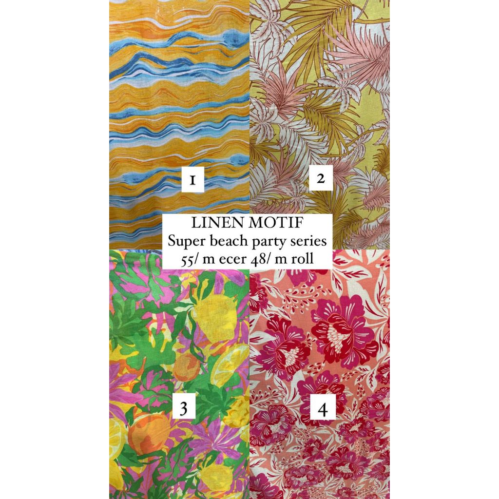 Jual Linen motif Super Beach Party Series | Shopee Indonesia