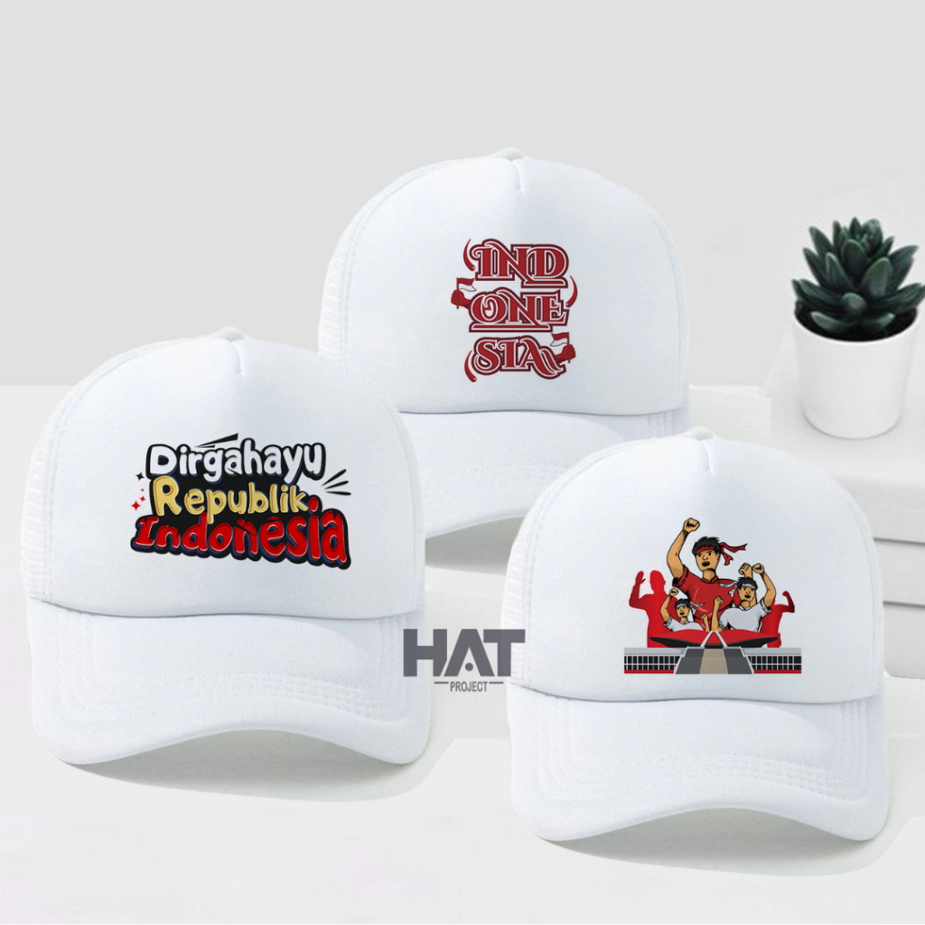 Jual Hatpro Topi Trucker Jaring Putih Sablon Dewasa Spesial Kemerdekaan ...
