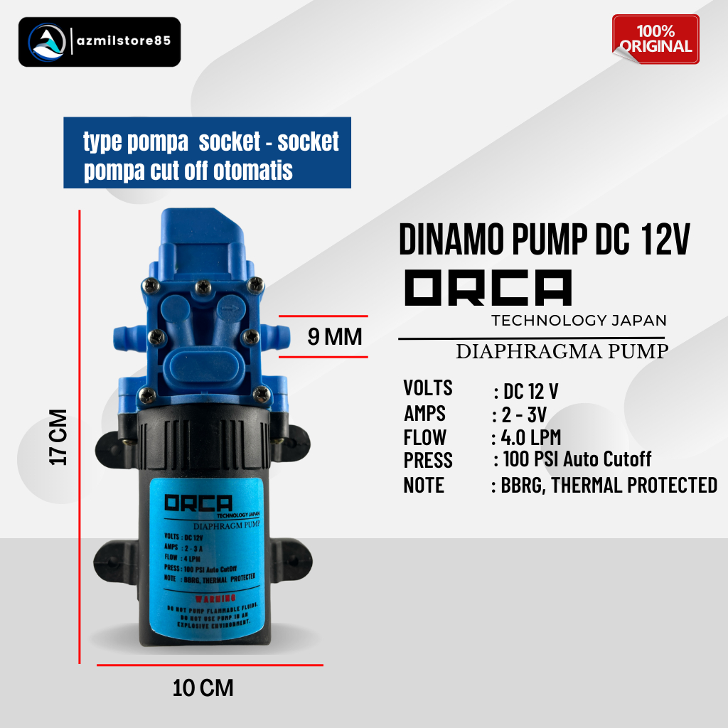 Jual POMPA AIR DC 12V / DINAMO SPRAYER/ ORCA PUMPS | Shopee Indonesia