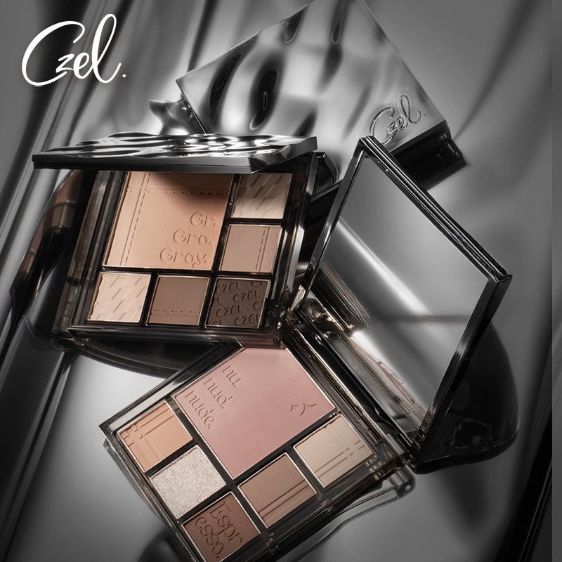 Jual CZEL Eyeshadow Palette Genuine Gray Pink Gradient Blush Palette ...
