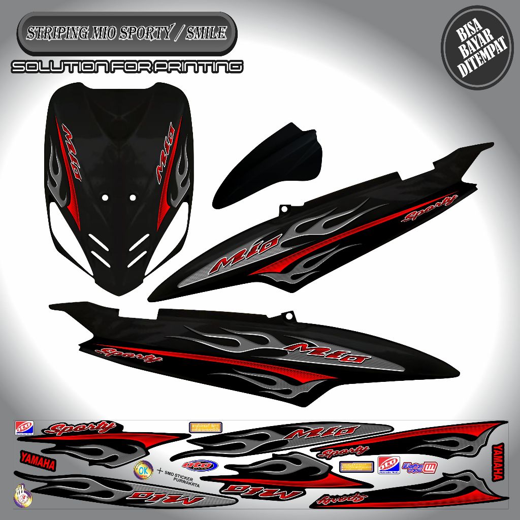 Jual STRIPING VARIASI API STICKER YAMAHA MIO SPORTY / MIO SMILE MOTIF ...
