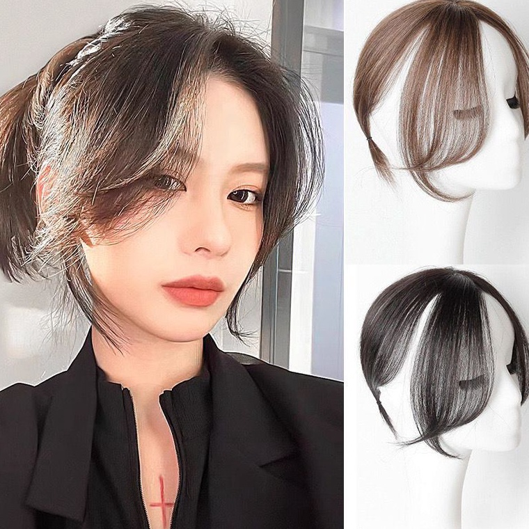 Jual Harga Murah Poni Tebal Semi Wig Rambut Palsu 3D Toupee Hairclip ...