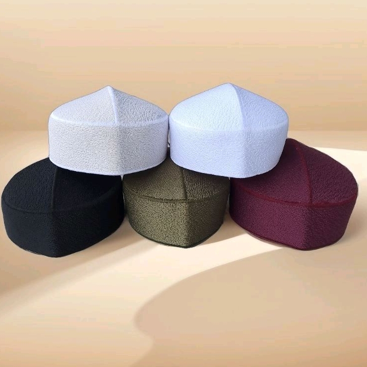 Jual peci songkok Pakistan polos , model baru/dewasa hitam putih ...