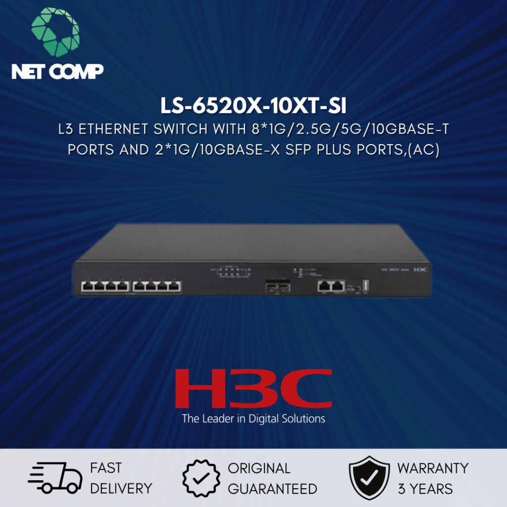 Jual H3C LS-6520X-10XT-SI L3 Ethernet Switch with 8*1G/2.5G/5G/10GBase ...