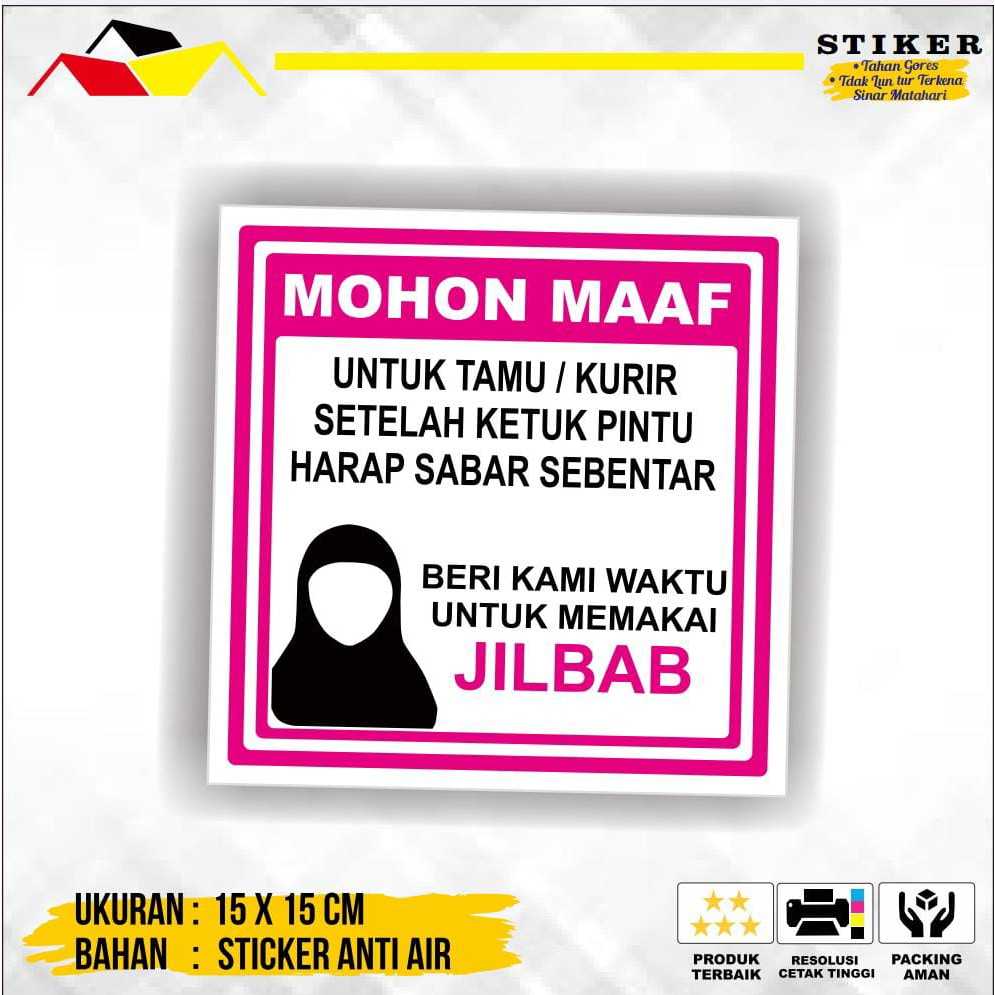 Jual STIKER TAMU/KURIR UNTUK MENUNGGU, PENGHUNI BARU PAKAI HIJAB/JILBAB ...
