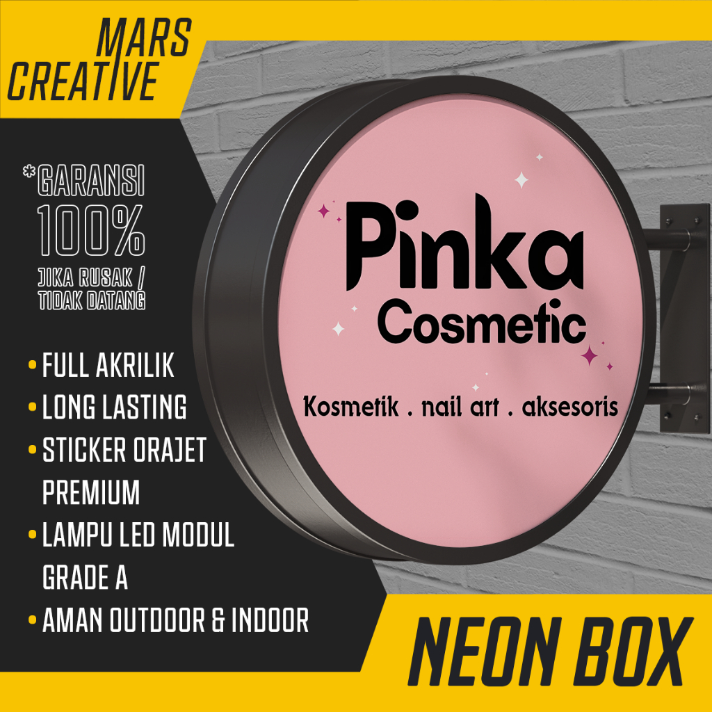 Jual [NEON BOX AKRILIK] - Bentuk Persegi 50 x 110 cm 1 sisi, 2 sisi ...