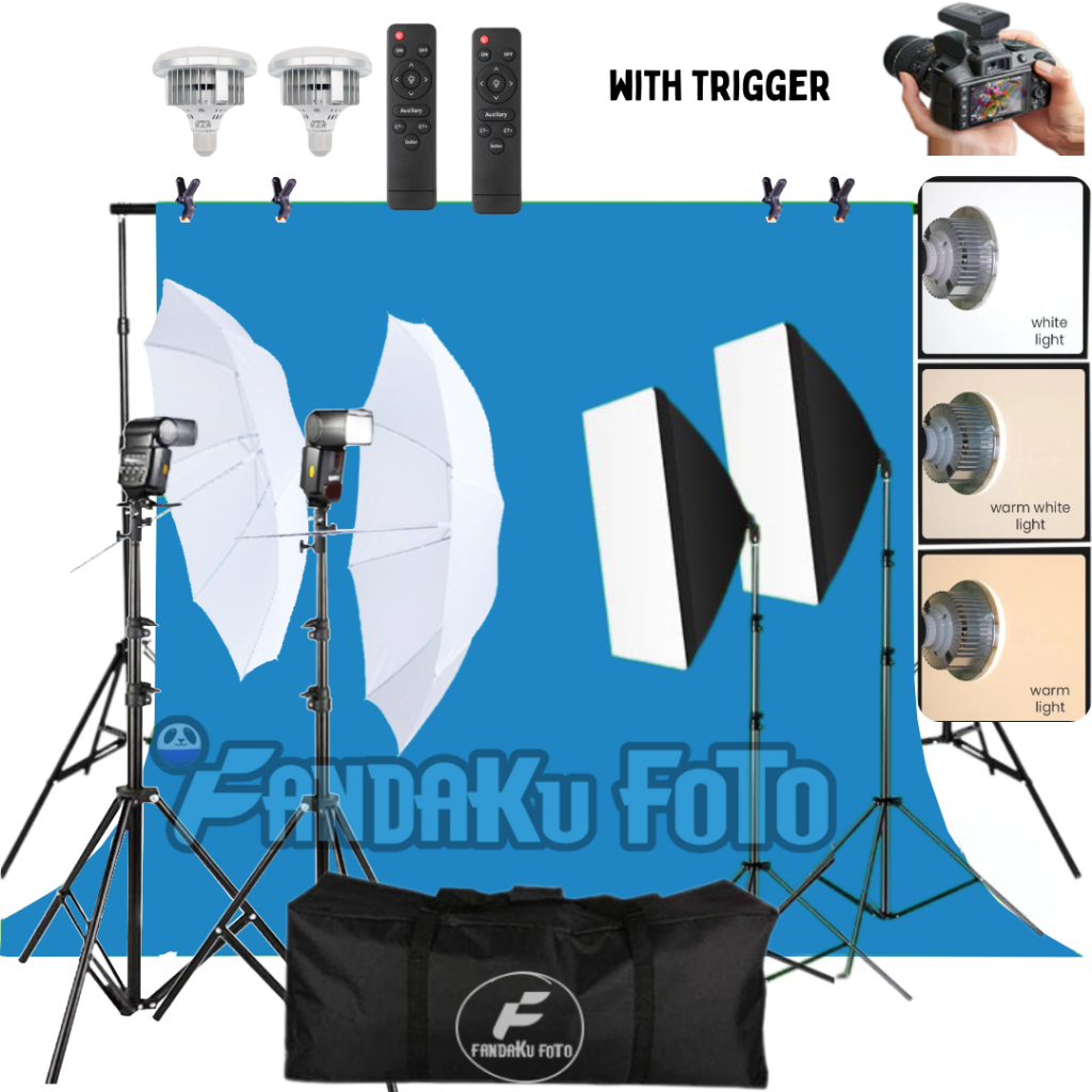 Jual Paket set softbox lighting video Fotografi potografi studio softbox livestreaming youtube ...