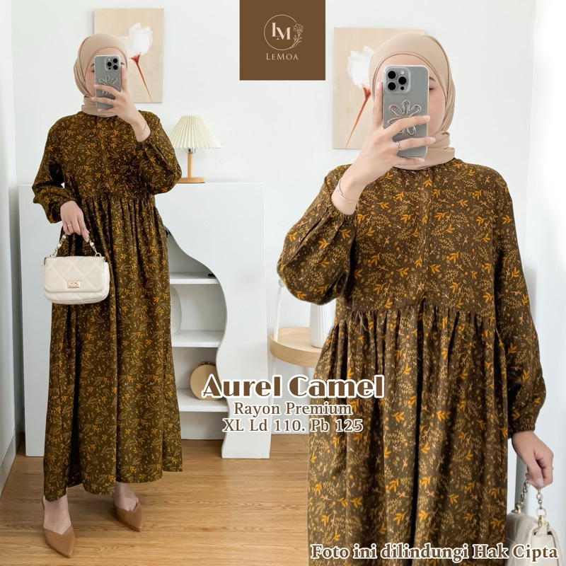 Jual Arsy Midi Dress Rayon Motif Bunga by Lemoa Bahan Rayon Premium Terlaris Ld 110 Pb 125 Katun ...