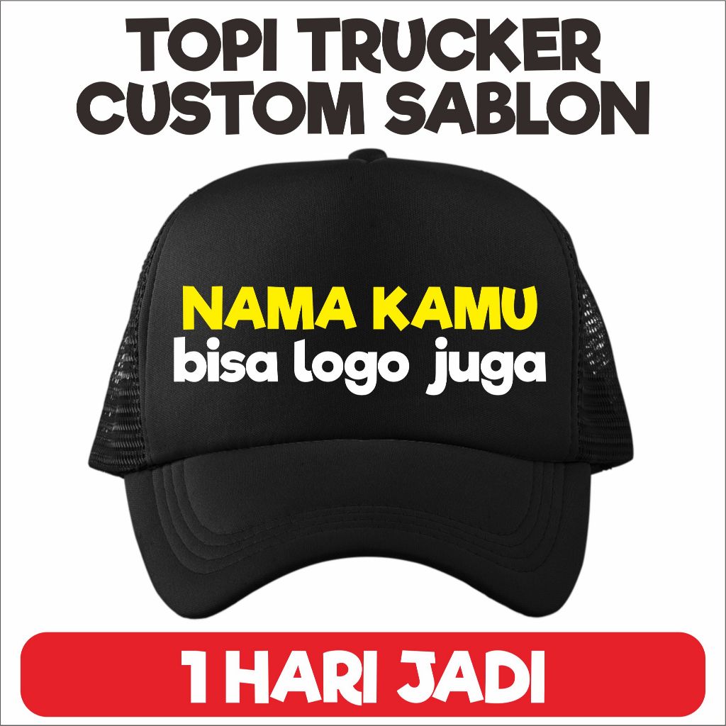 Jual Topi Trucker Custom Design, Bisa Tulisan - Logo - Maupun Foto ...