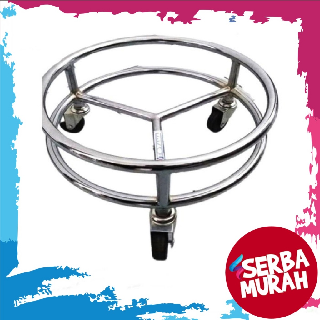 Jual Roda Alas Tabung Gas Pot Tanaman Hitam Pelor / Besi Stainless 3kg ...