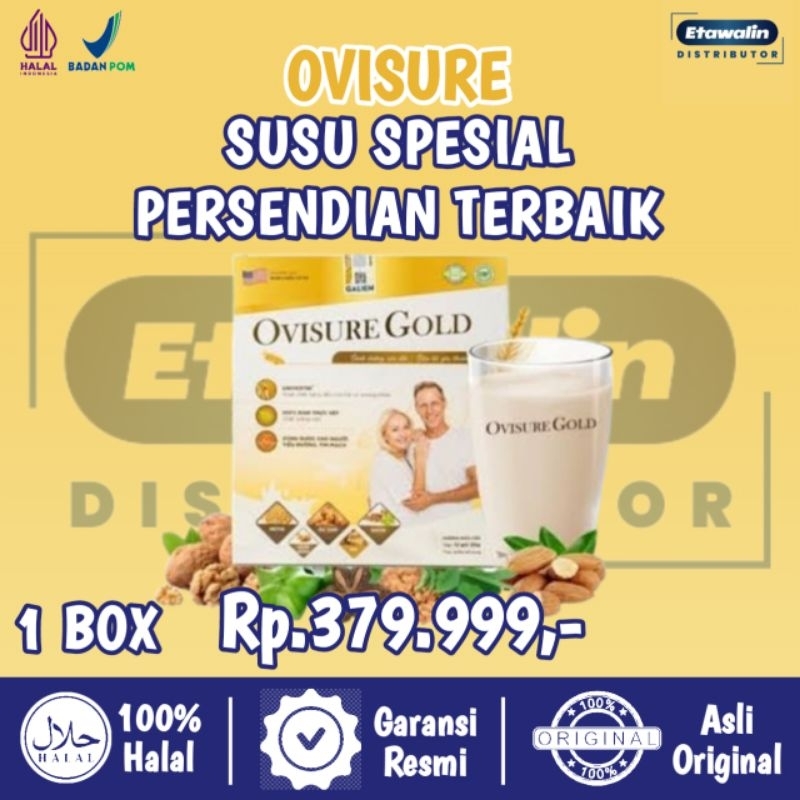 Jual TERLARIS 1 BOX OVISURE GOLD PLUS MILK SUSU TULANG & SENDI VITAMIN ...