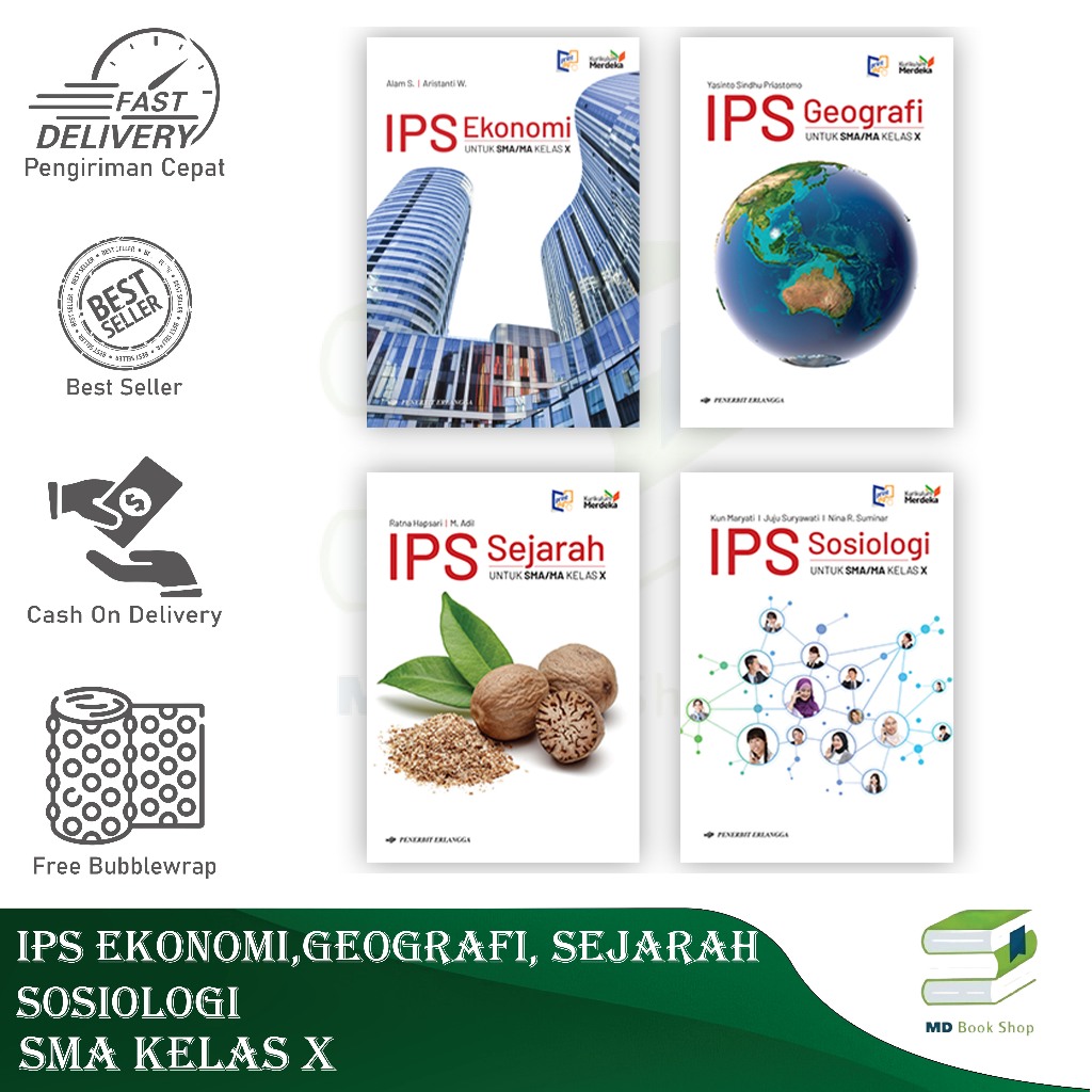 Jual BEST SELLER ORIGINAL IPS EKONOMI, GEOGRAFI, SEJARAH, SOSIOLOGI SMA KELAS 10 11 12 KURIKULUM ...