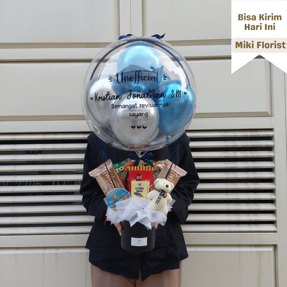 Jual Bucket Balon/Balon Ucapan/Bouquet snack Kode 012 - miki florist ...