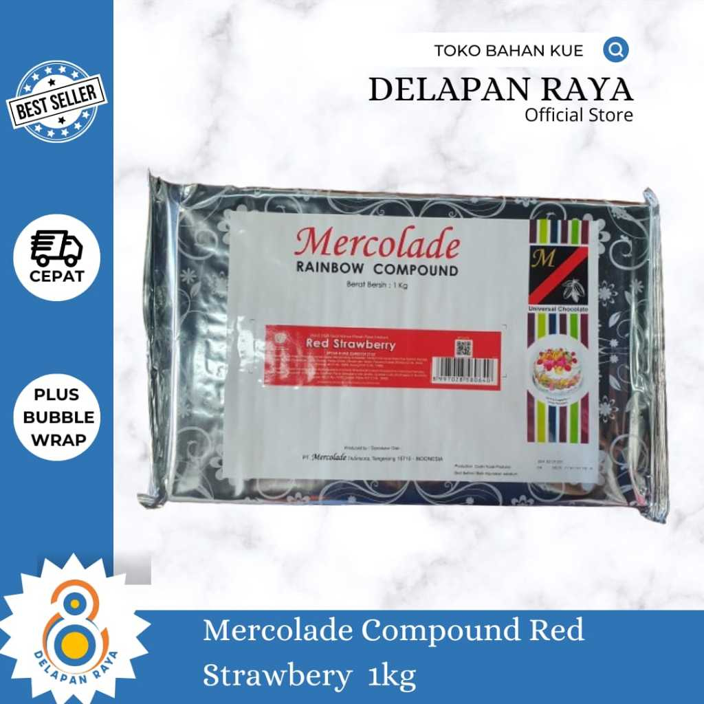 Jual MERCOLADE COKLAT COMPOUND RED STRAWBERRY 1KG -8Raya | Shopee Indonesia