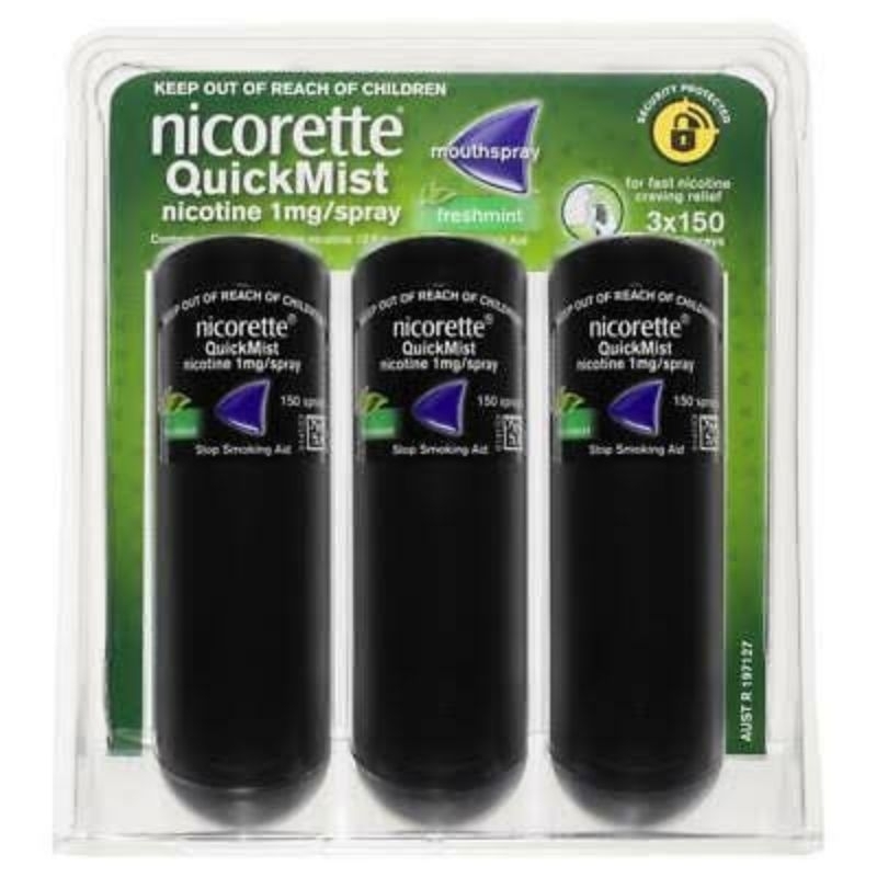 Jual Nicorette quickmist spray triple pack quit smoking 150 spray ...