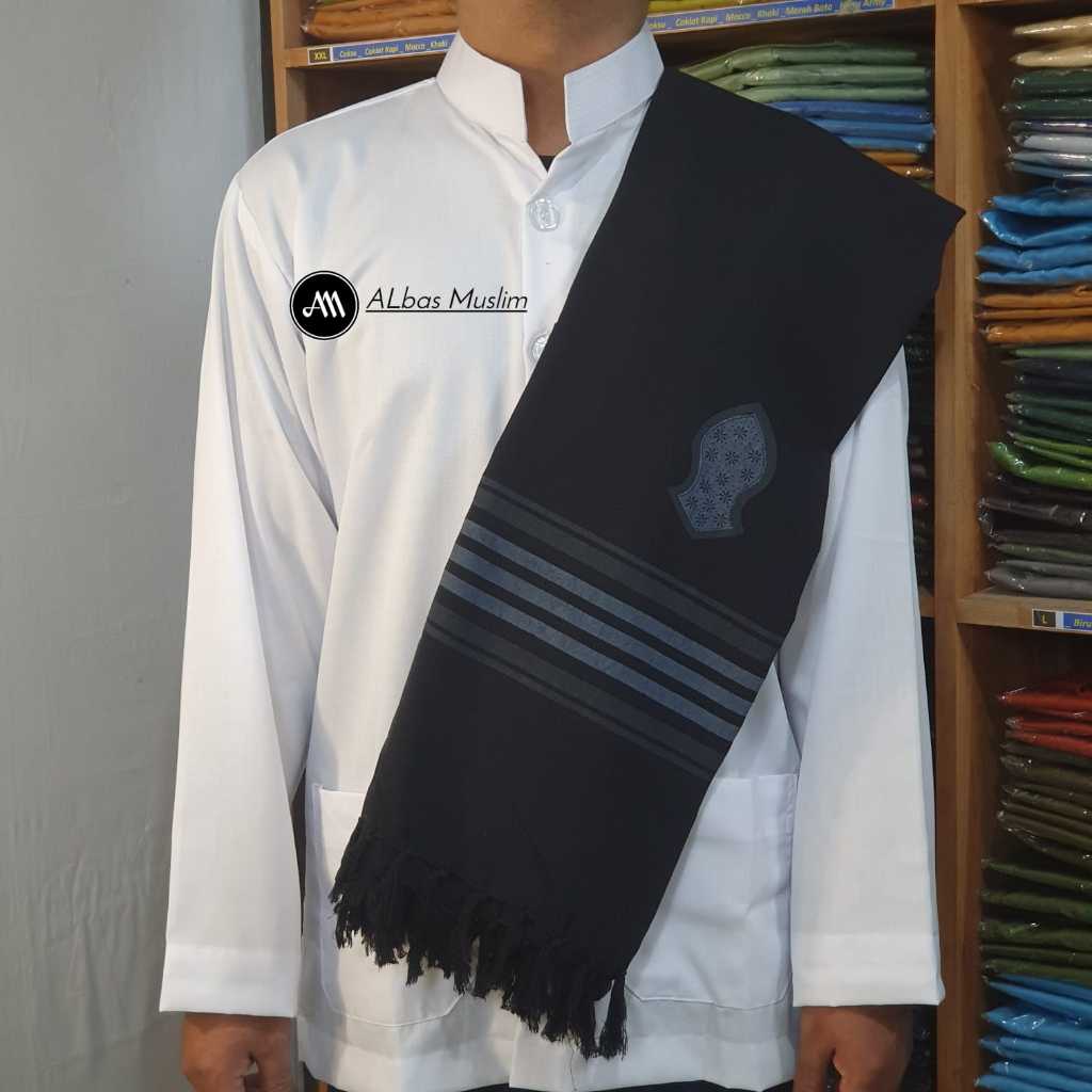 Jual Sorban Pria Terompah Hitam Pekat Rida Solo Surban Santri Panjang ...