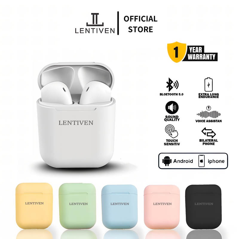 Jual LENTIVEN Headset Bluetooth Earphone Wireless Stereo Bluetooth 5.0 ...