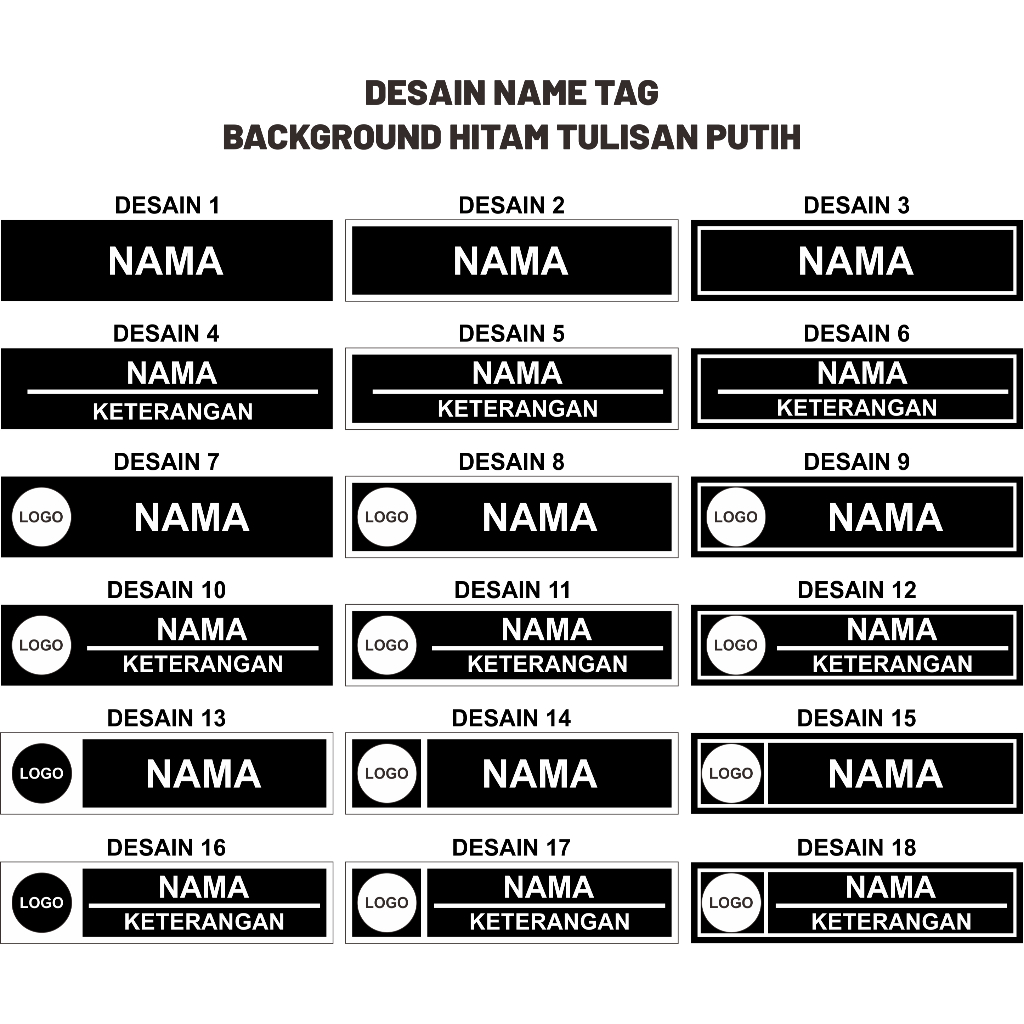 Jual Nama Dada Premium Lapis Resin (PUTIH SOLID)/Name Tag/Nametag/Papan ...