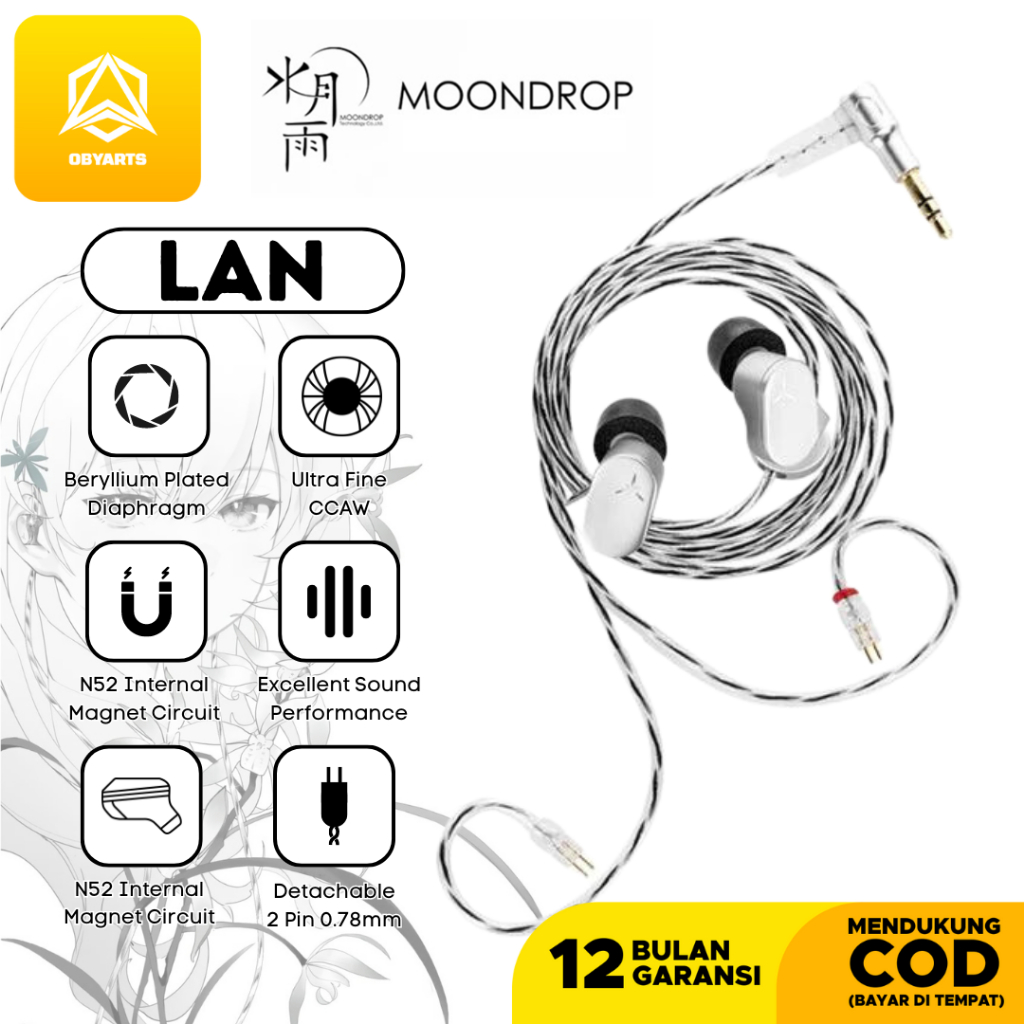 Jual Moondrop LAN 10MM Beryllium Plated Diaphragm In Ear Monitor ...