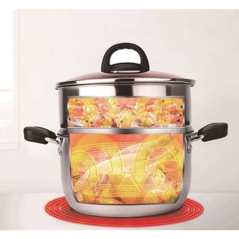 Jual Panci Steamer Kukus Stainless Bahan Tebal Kukus Steamer 2 Tingkat ...