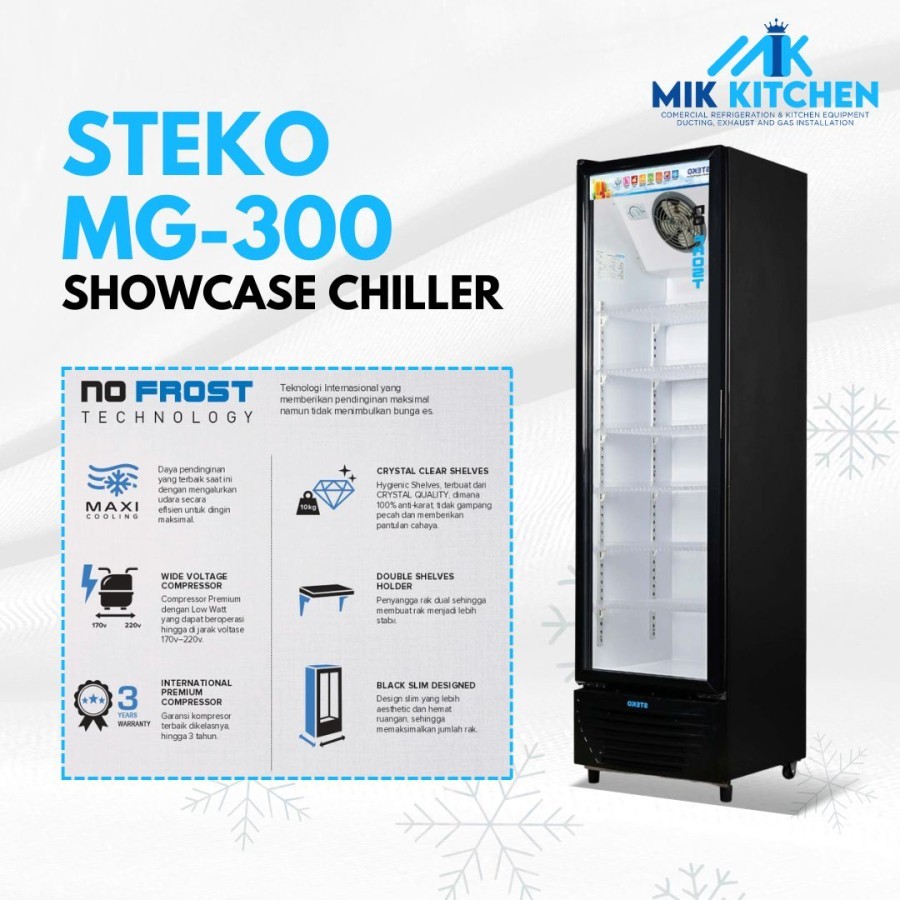 Jual STEKO Showcase Chiller 320 Liter MG-300 / MG 300 / MG300 320 Liter ...