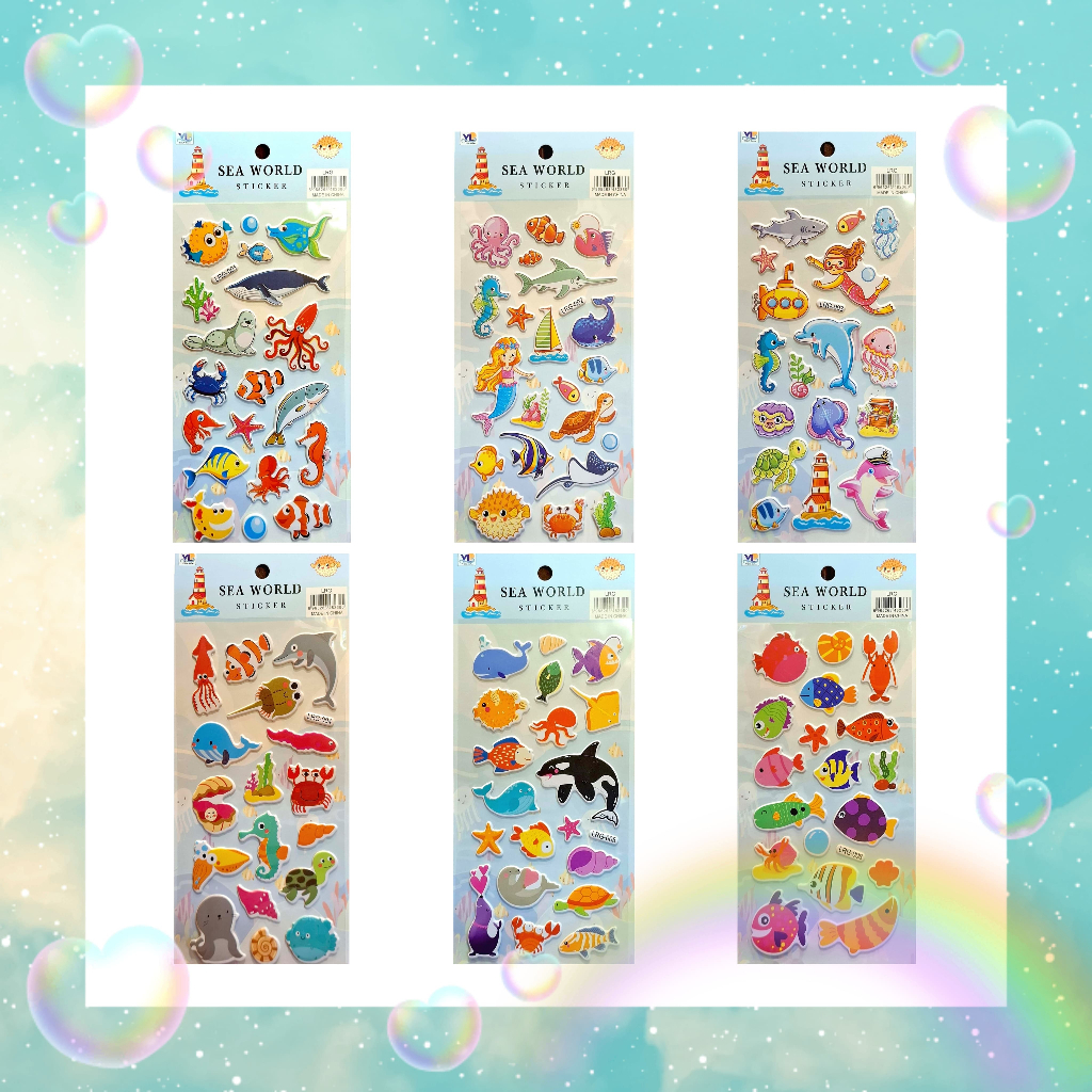 Jual [LRG] Gambar Tempel Sticker Timbul Stiker Anak Karakter Fish Ikan ...