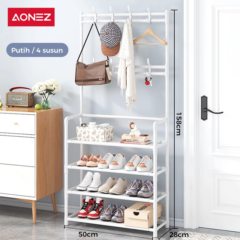 Jual AONEZ Rak Gantungan Baju Hanger Tas Stand Hanger Rak Sepatu ...